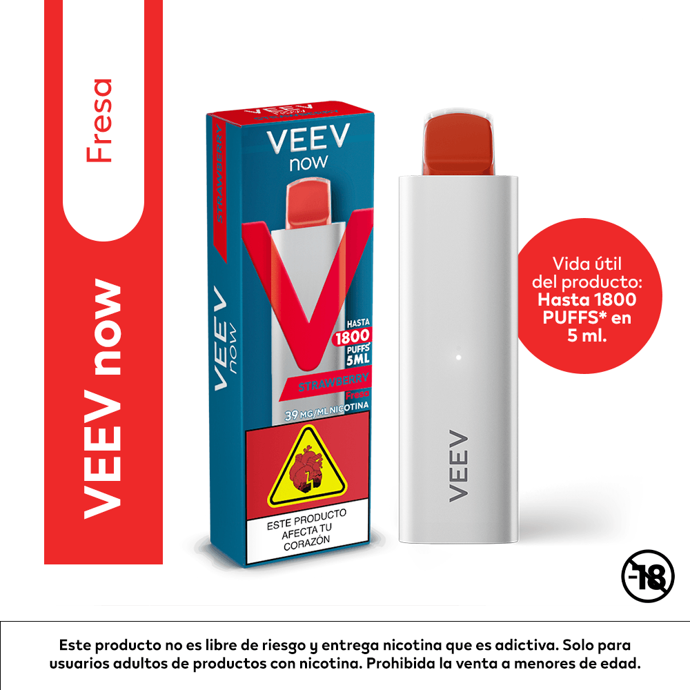 VEEV NOW STRAWBERRY 1800 PUFFS 5ML - Olímpica