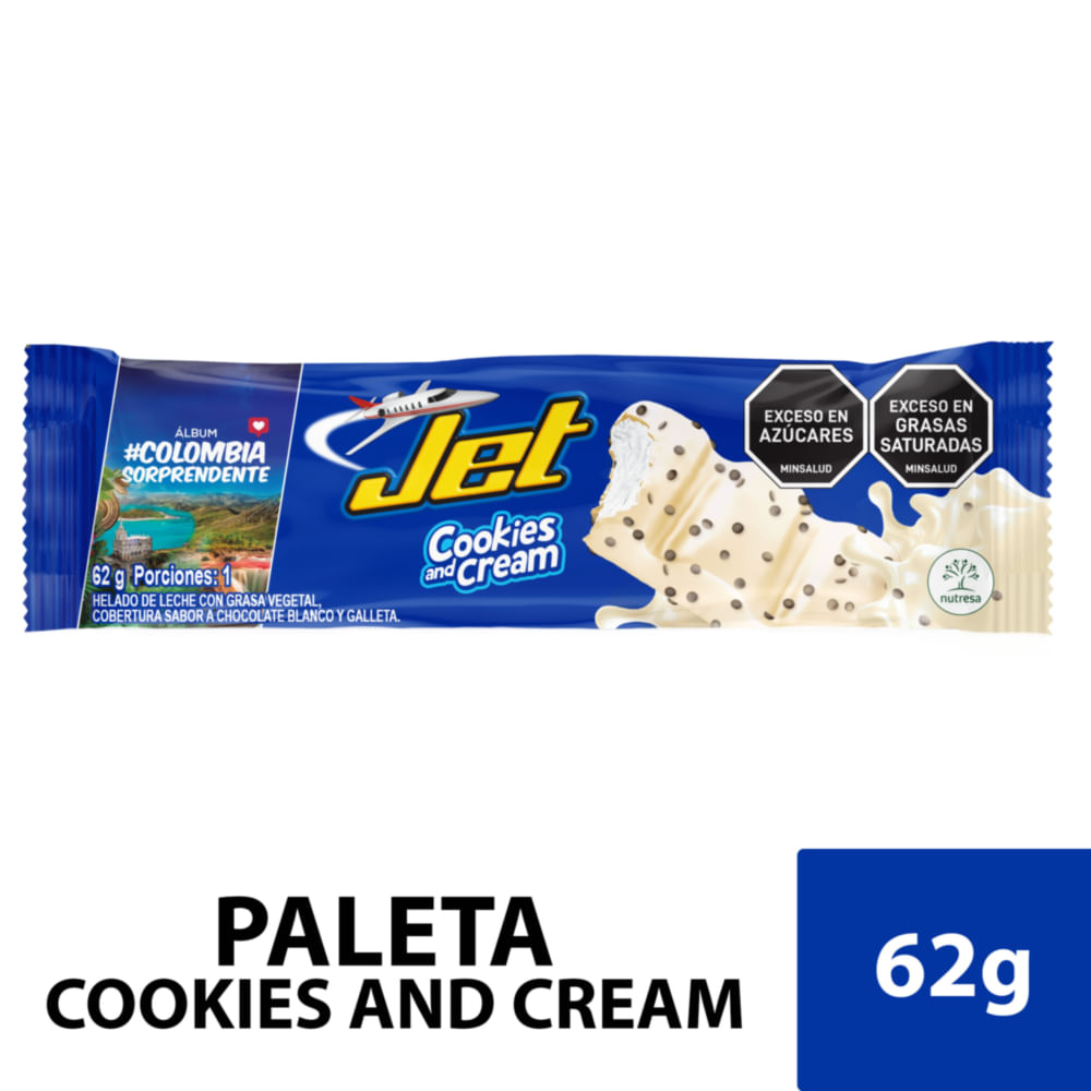 Aprovecha: Helado Jet Cookies Cream 62g Delicioso - Olímpica