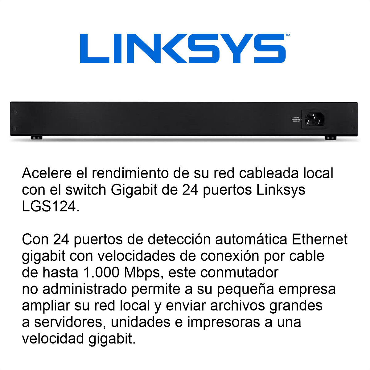 Switch Para Rack Ethernet Gigabit 24 Puertos Linksys LGS124 - Olímpica
