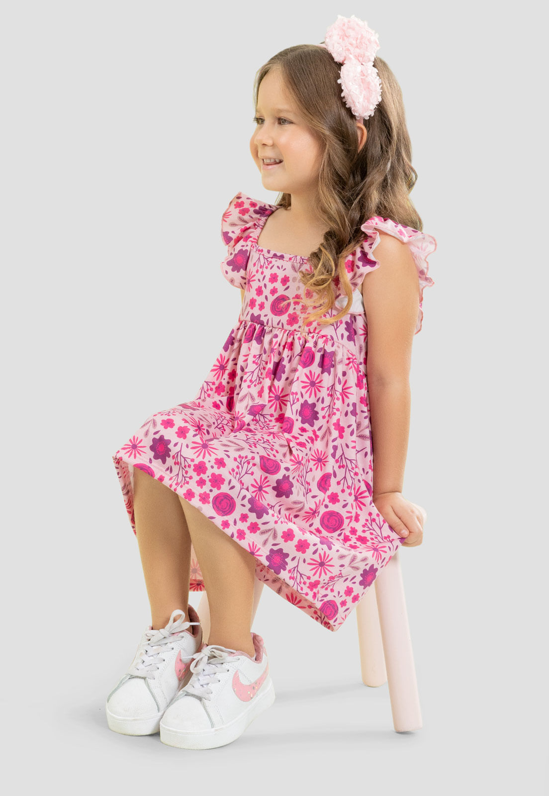 Vestido Corto Infantil Femenino Multicolor Mp 104674 - Olímpica