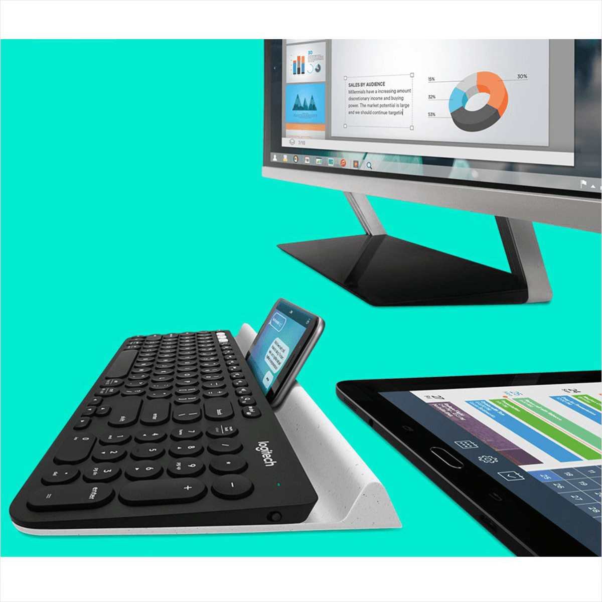 Combo Multi-device Flow Logitech Teclado K780 Mouse M720 - Olímpica