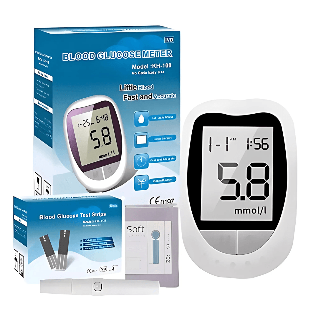 Kit Glucometro Para La Diabetes Mas 50 Tiras De Prueba Mas 50 Agujas ...