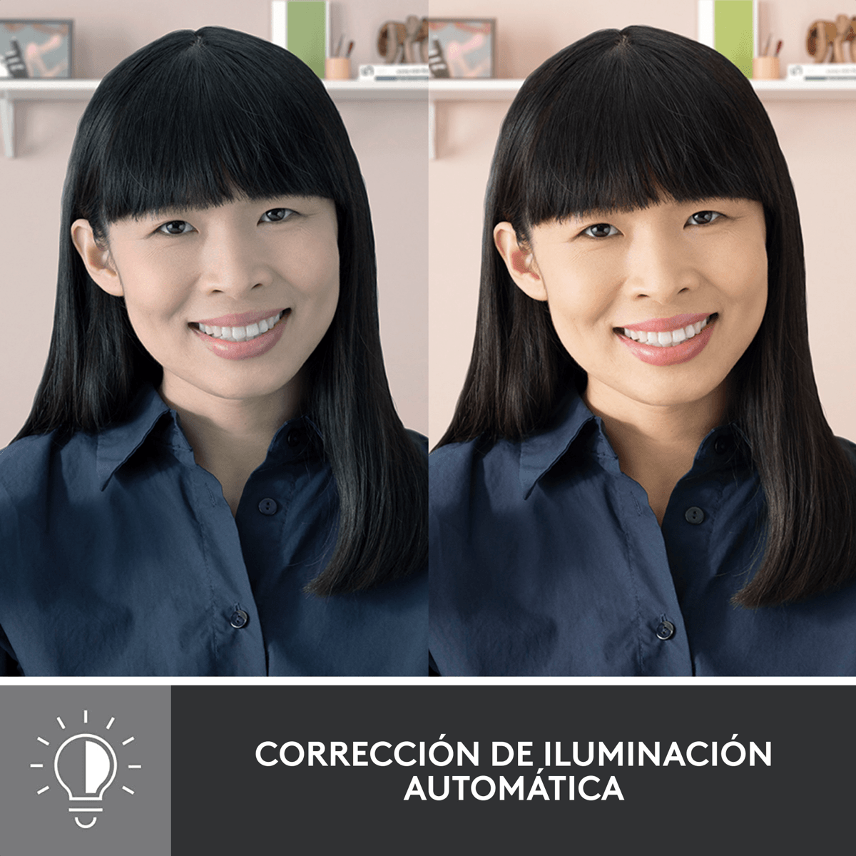 Webcam Logitech Brio 300 FULL HD 1080P Rightlight 2 USB-C Blanco - Olímpica