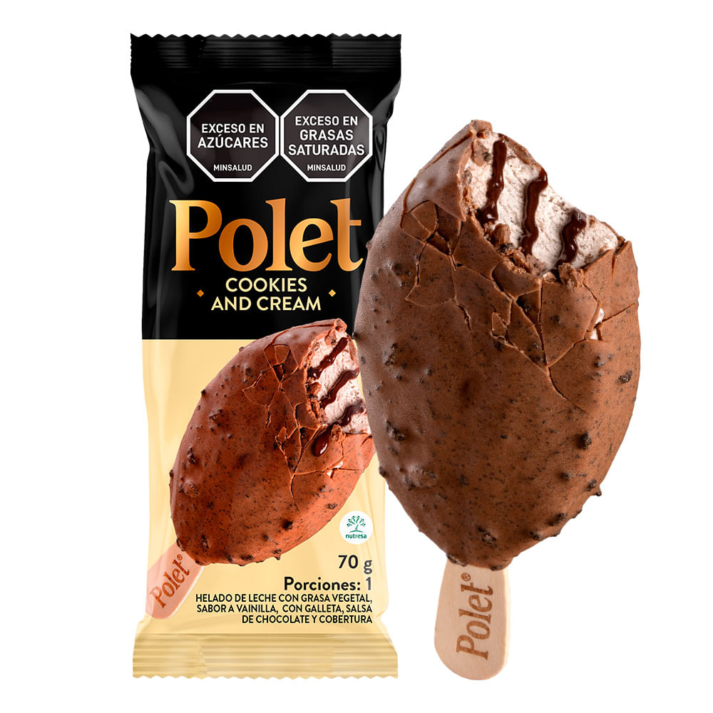 PALETA CREM HELADO POLET COOKIES 70 g - Olímpica