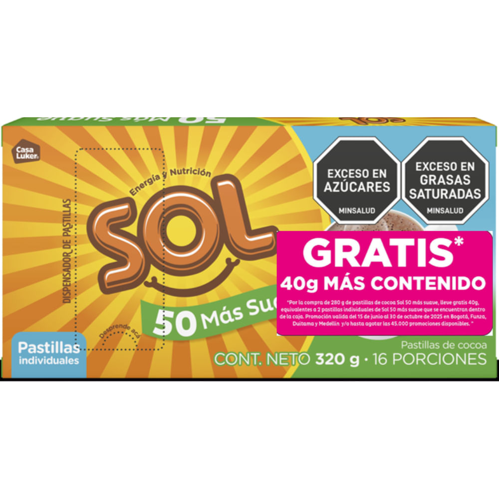 CHOC SOL 50% SUAVE 320GX280G - Olímpica