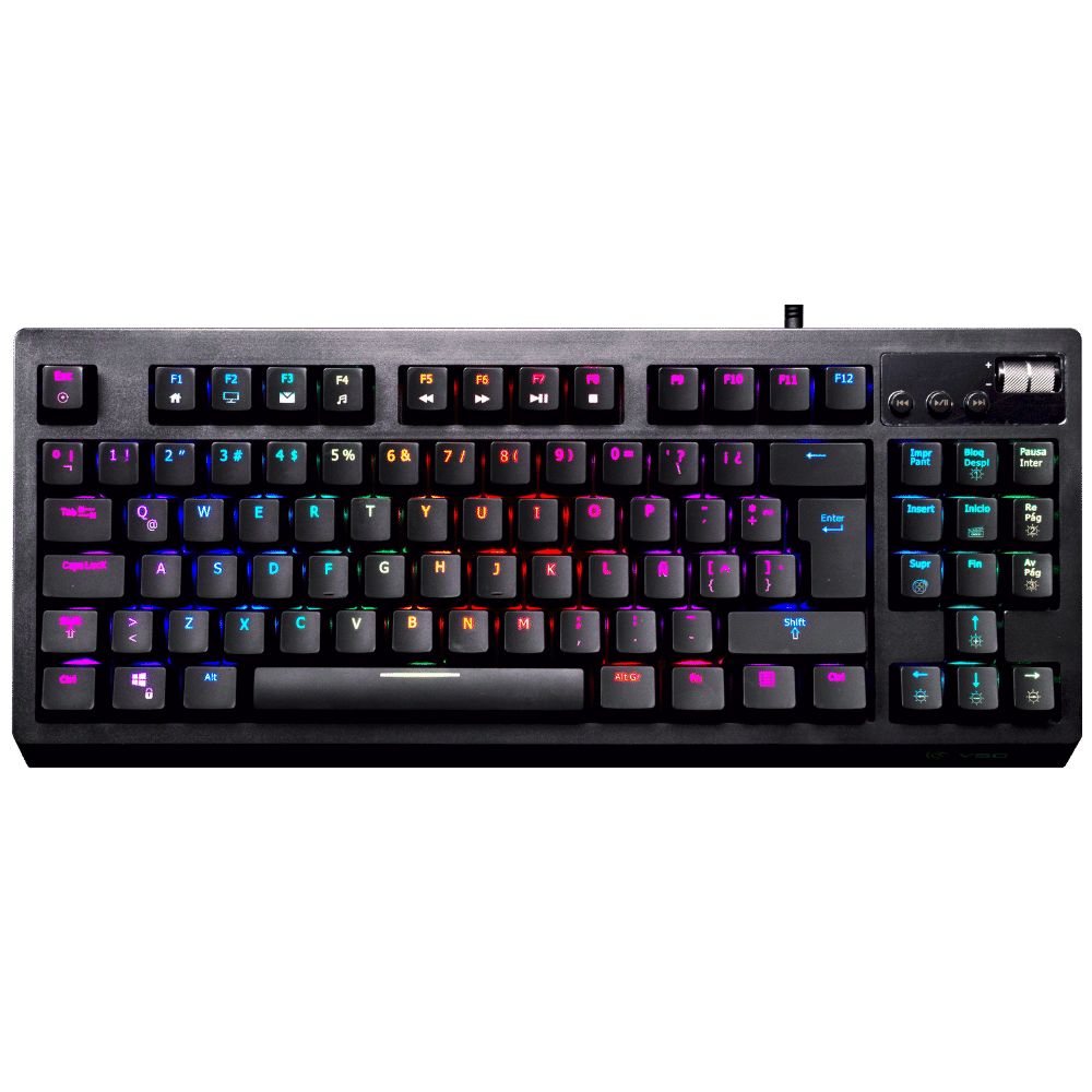 Teclado Mecanico Vsg Quasar Rgb Negro Switch Azul - Olímpica