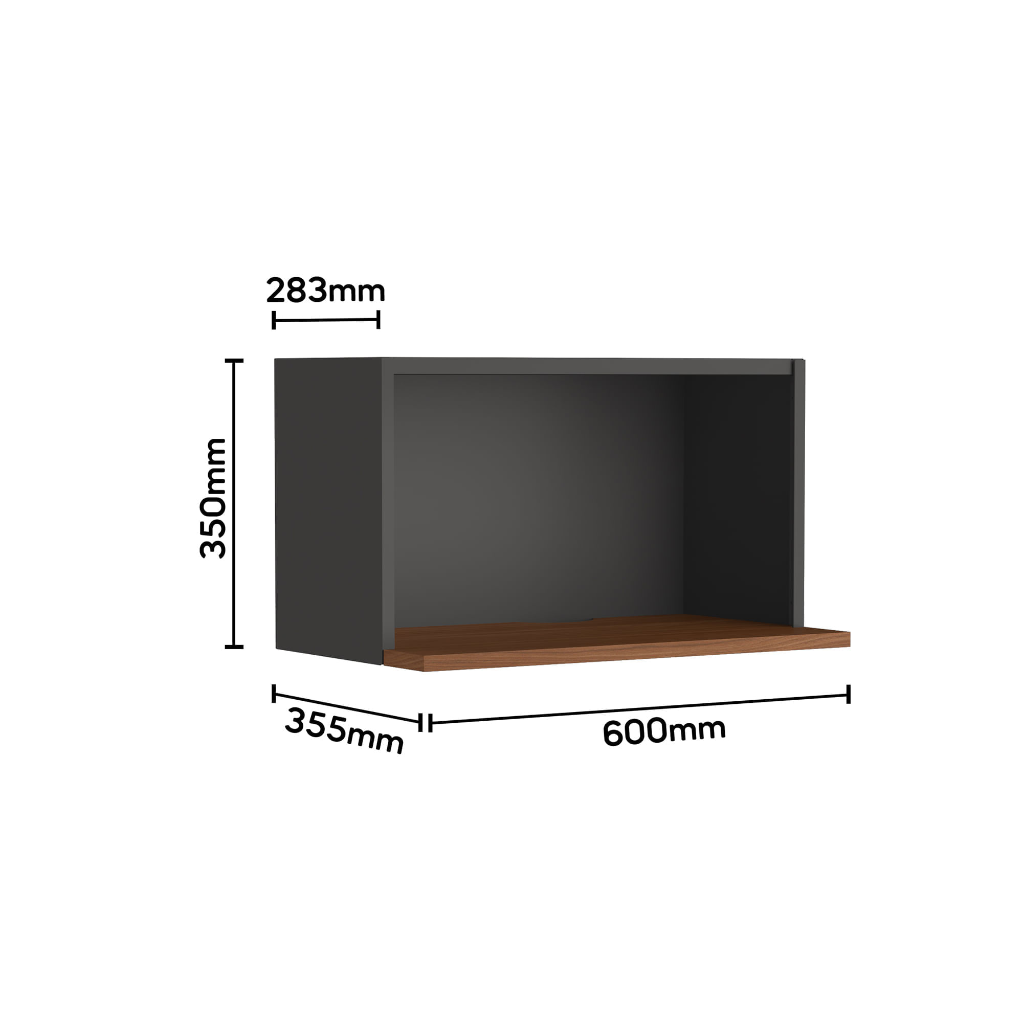 Gabinete Superior para Microondas En Acero y Base Mdp 60cm Gris ...