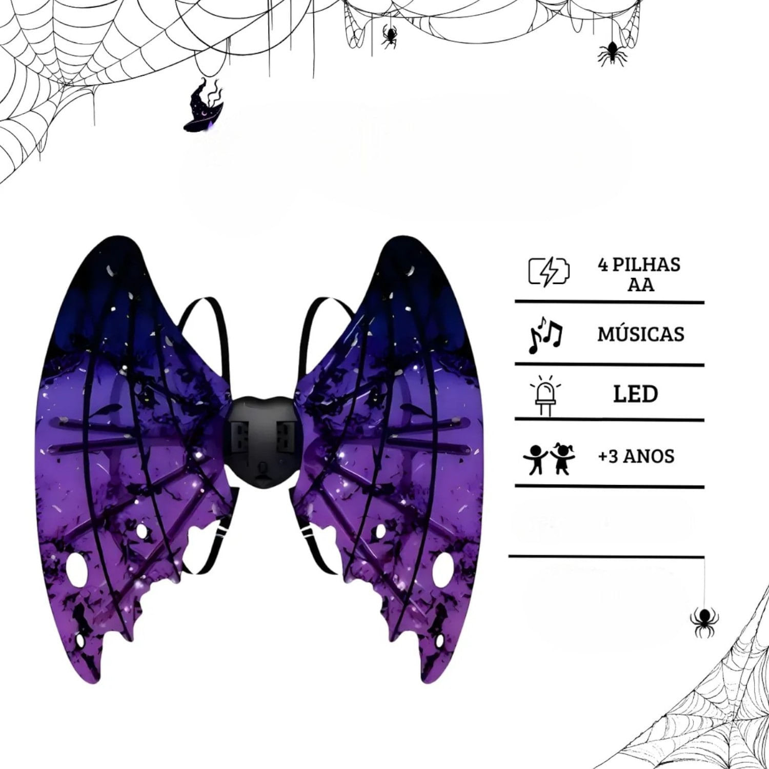 Alas Led Luminosas Disfraz Halloween De Fantasia - Olímpica