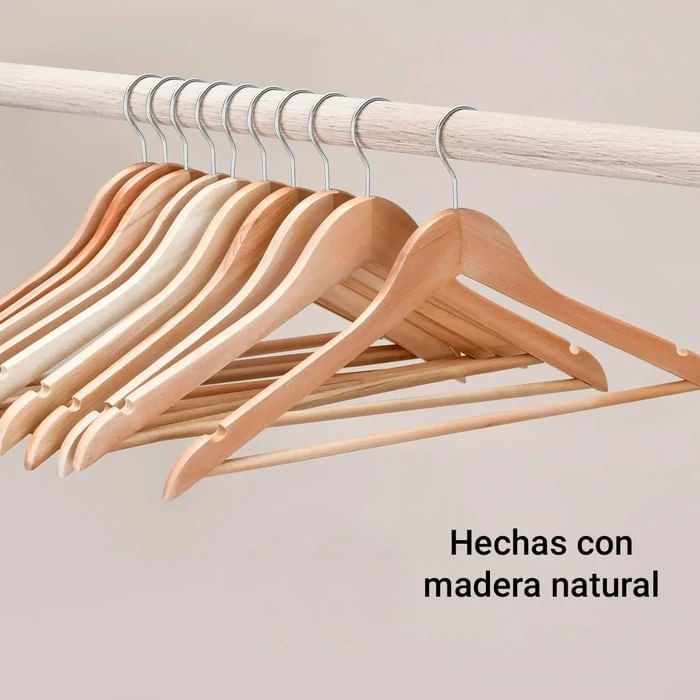 Set 5 Ganchos De Madera Rotativo 360 Gancho Ropa - Olímpica