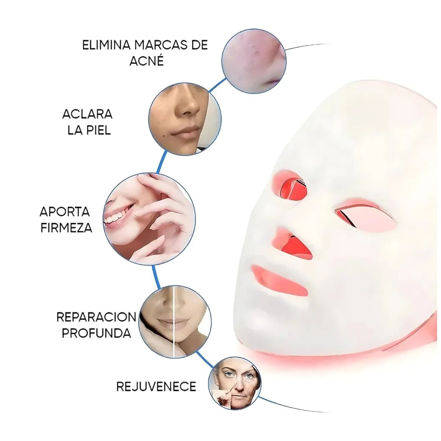 Mascara Led 7 Colores Rejuvenece Piel Antiarrugas Y Manchas - Olímpica