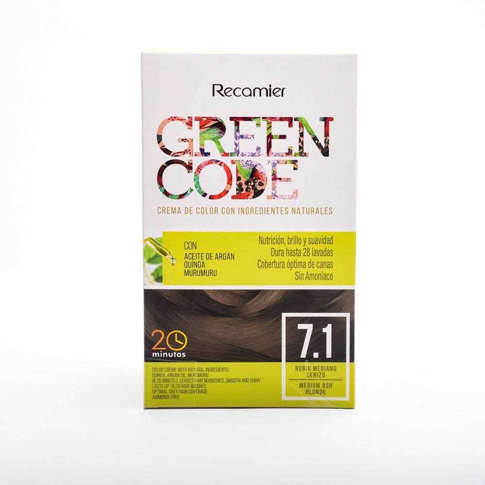 Ahorra en Tinte Green Code Crema Color 7.1 Rubio Mediano - Olímpica
