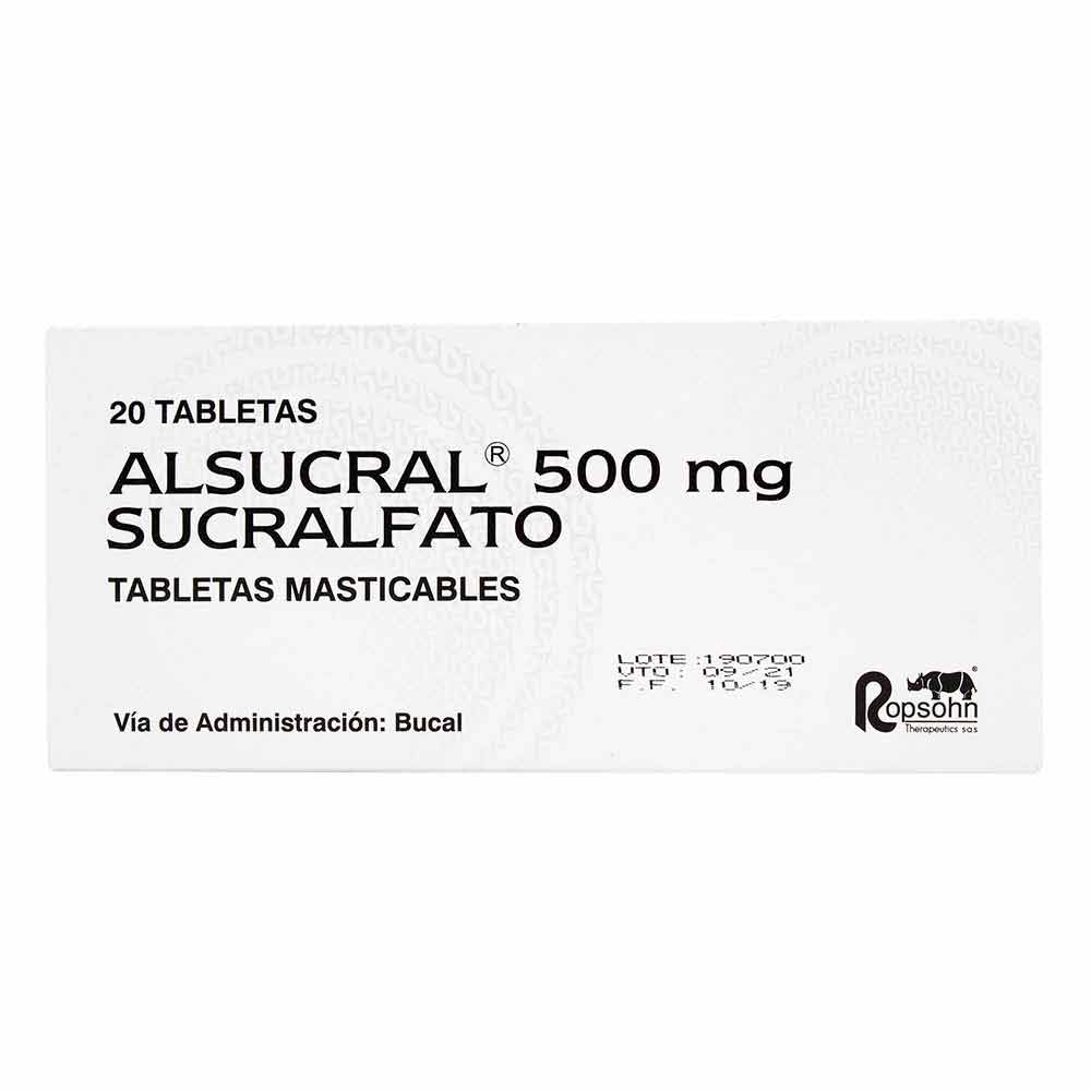 Compra Tabletas Masticables Alsucral 500 Mg X20 en Oferta - Olímpica
