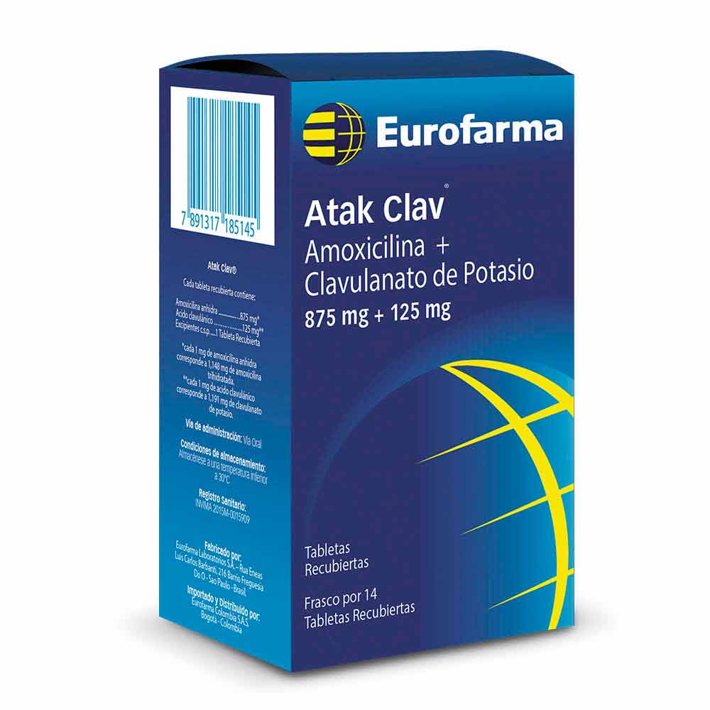 Aprovecha: Atak Clav 875 Mg Eurofarma X14 Tabletas - Olímpica
