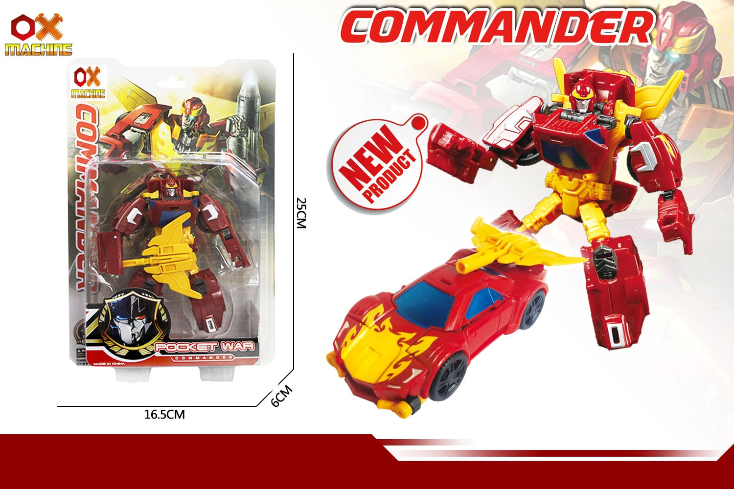 FIGURA OX MACHINE 2 EN 1 ROBOT TRANSFORMABLE - CARRO - Olímpica