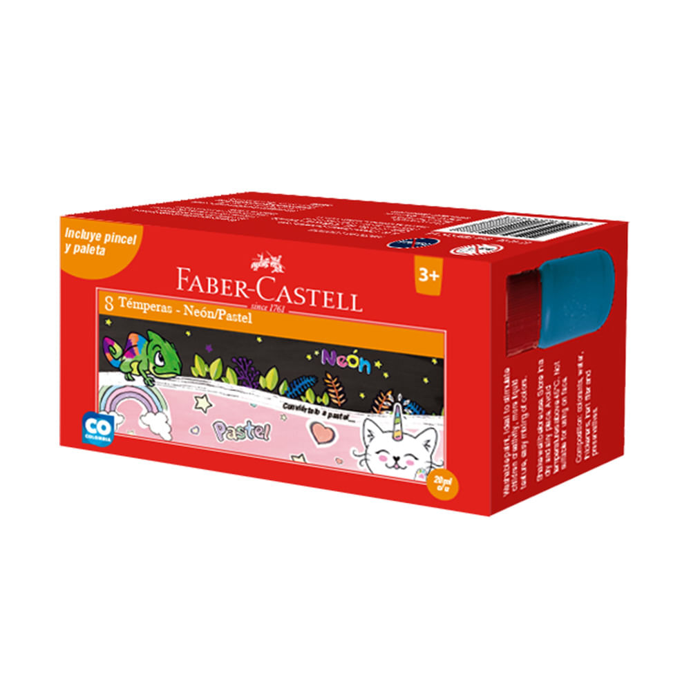 TEMPERA FABER-CASTELL NEON PASTEL X8 - Olímpica