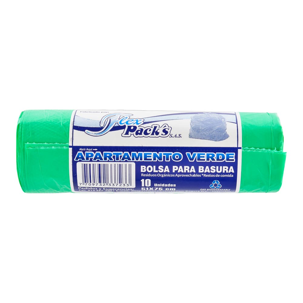 Bolsa de Basura Apartamentera Flexpacks Verde X10 Unds - Olímpica