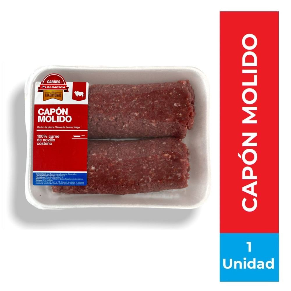 Carne de Res Capón Molido en Bandeja x Kg en Descuento - Olímpica