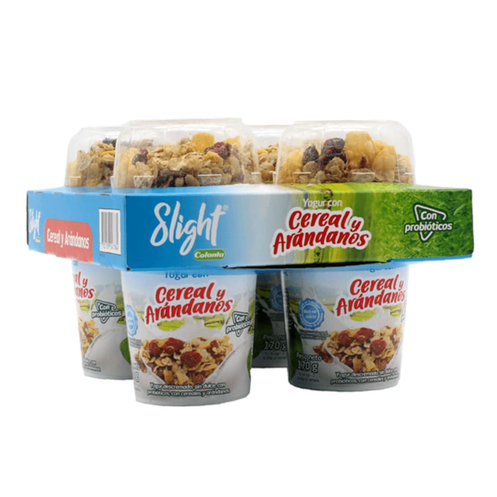 YOGUR COLANTA SLIGHT CEREAL-ARAN 170g X4 - Olímpica