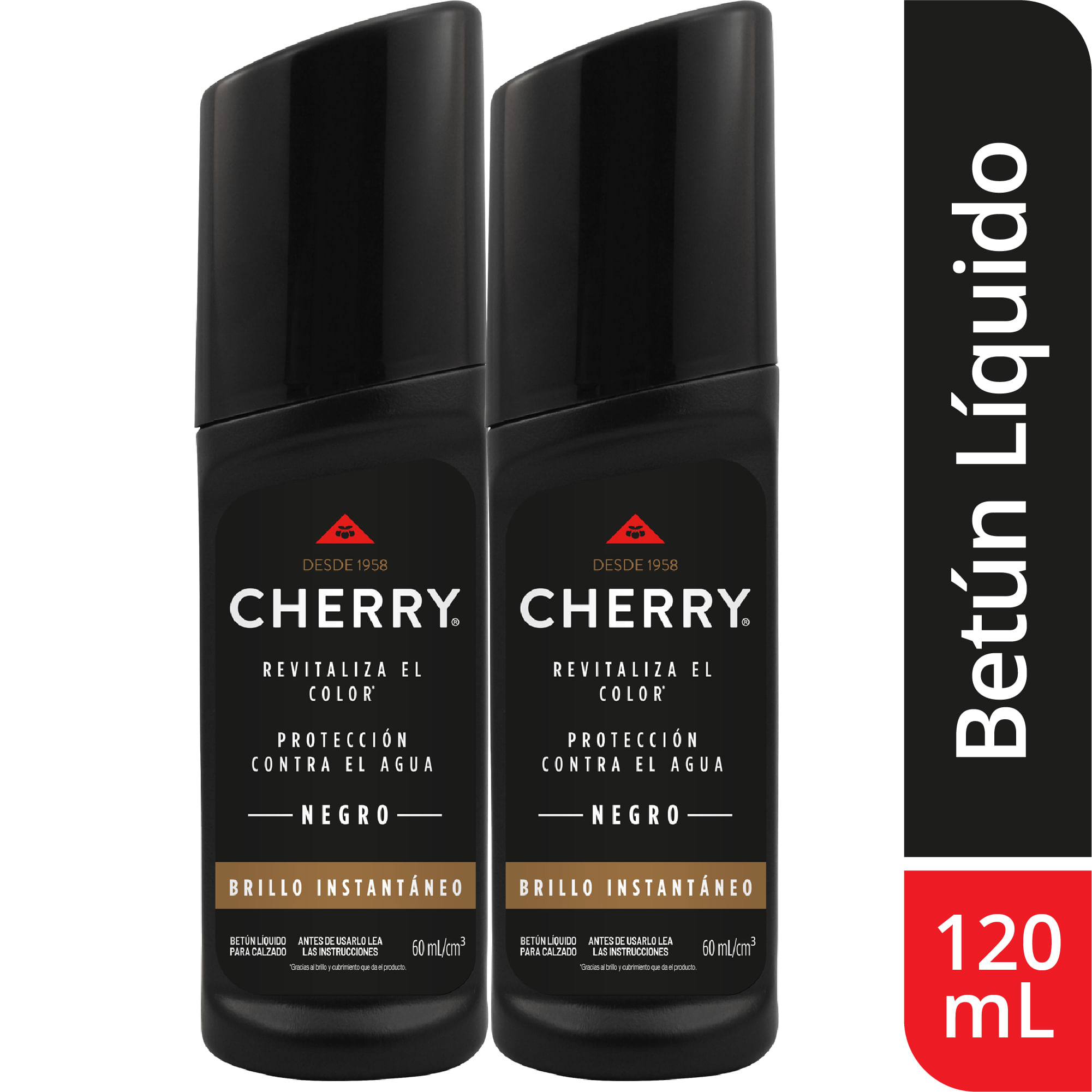 Betún Cherry líquido Negro 2 unid, X 60 ml - Olímpica