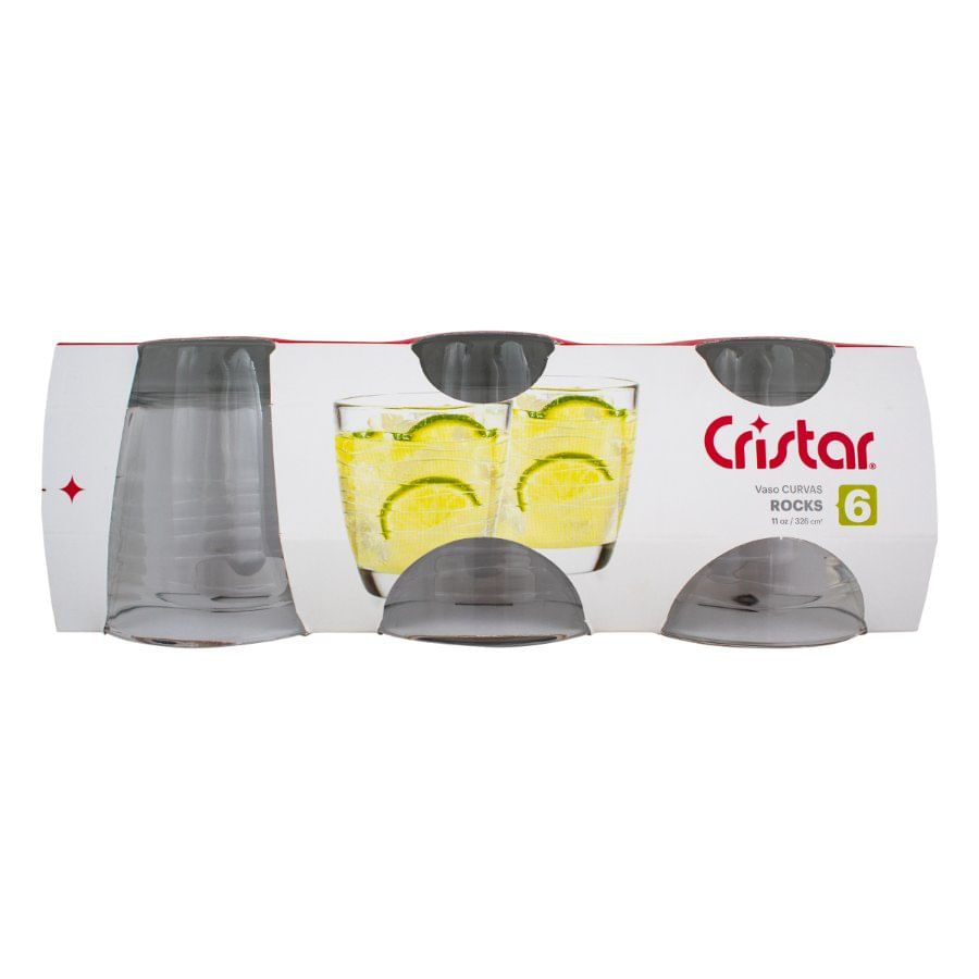 VASO CRISTAR ROCKS CURV X6 0675CL6 - Olímpica