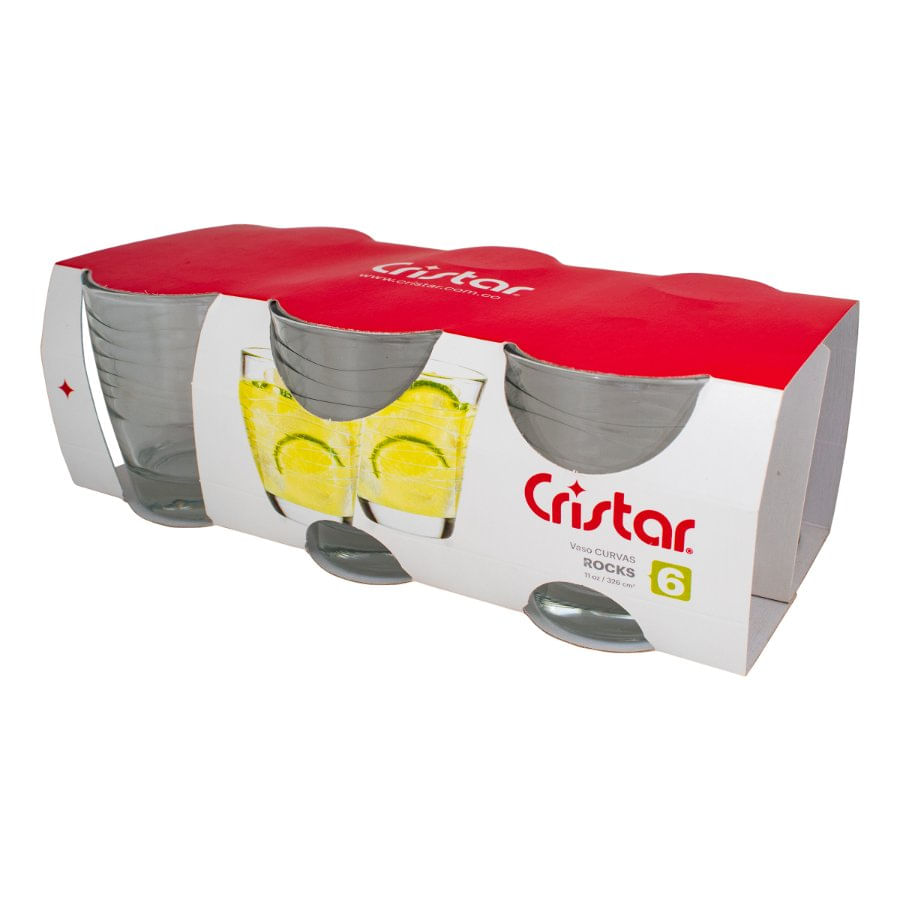 VASO CRISTAR ROCKS CURV X6 0675CL6 - Olímpica