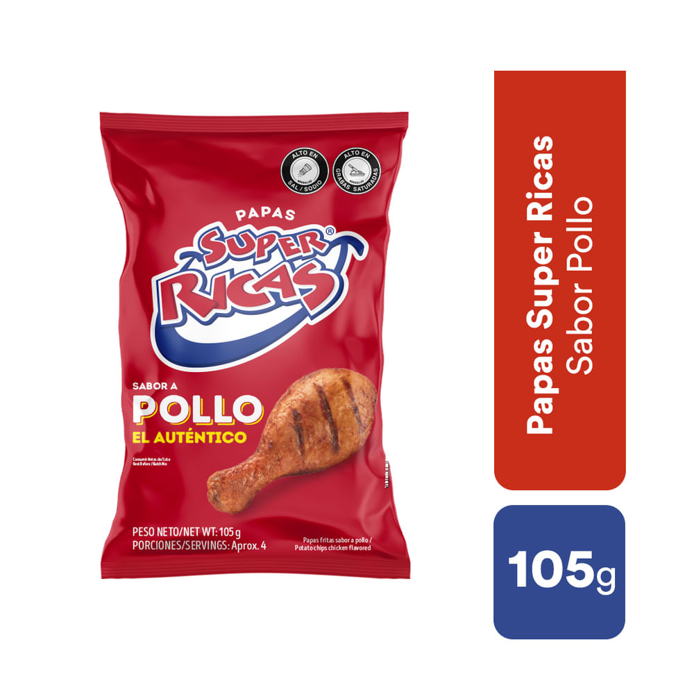 PAPAS SUPER RICAS FRITAS POLLO 105g - Olímpica
