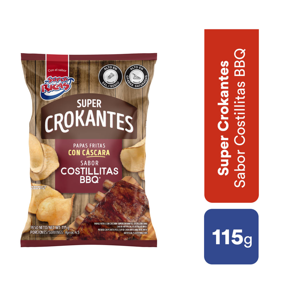 Pboca Papas Super Ricas Frit Bbq 115g Olímpica
