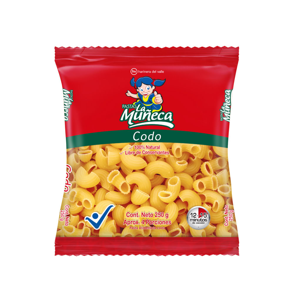 PASTA CODO LA MU#ECA 250 g - Olímpica