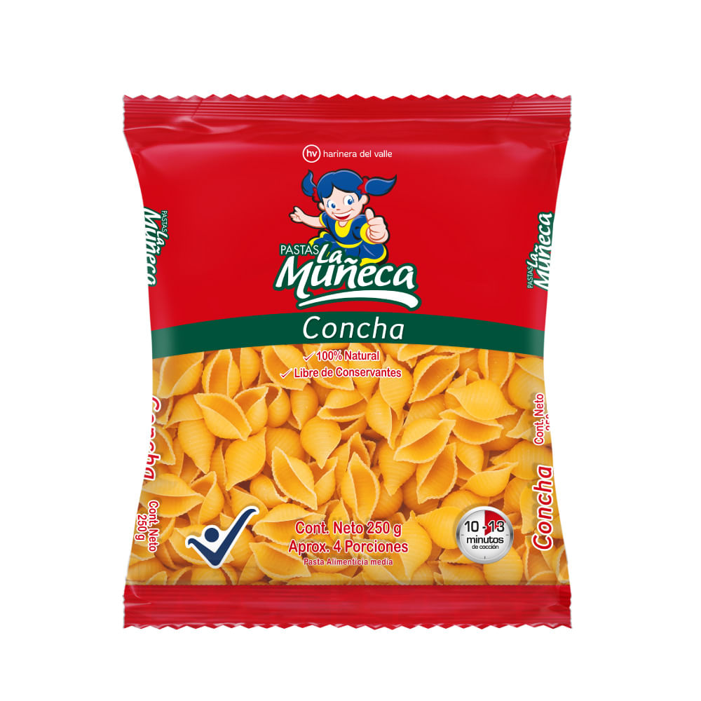 PASTA LA MUÑECA CONCHA 250 g - Olímpica